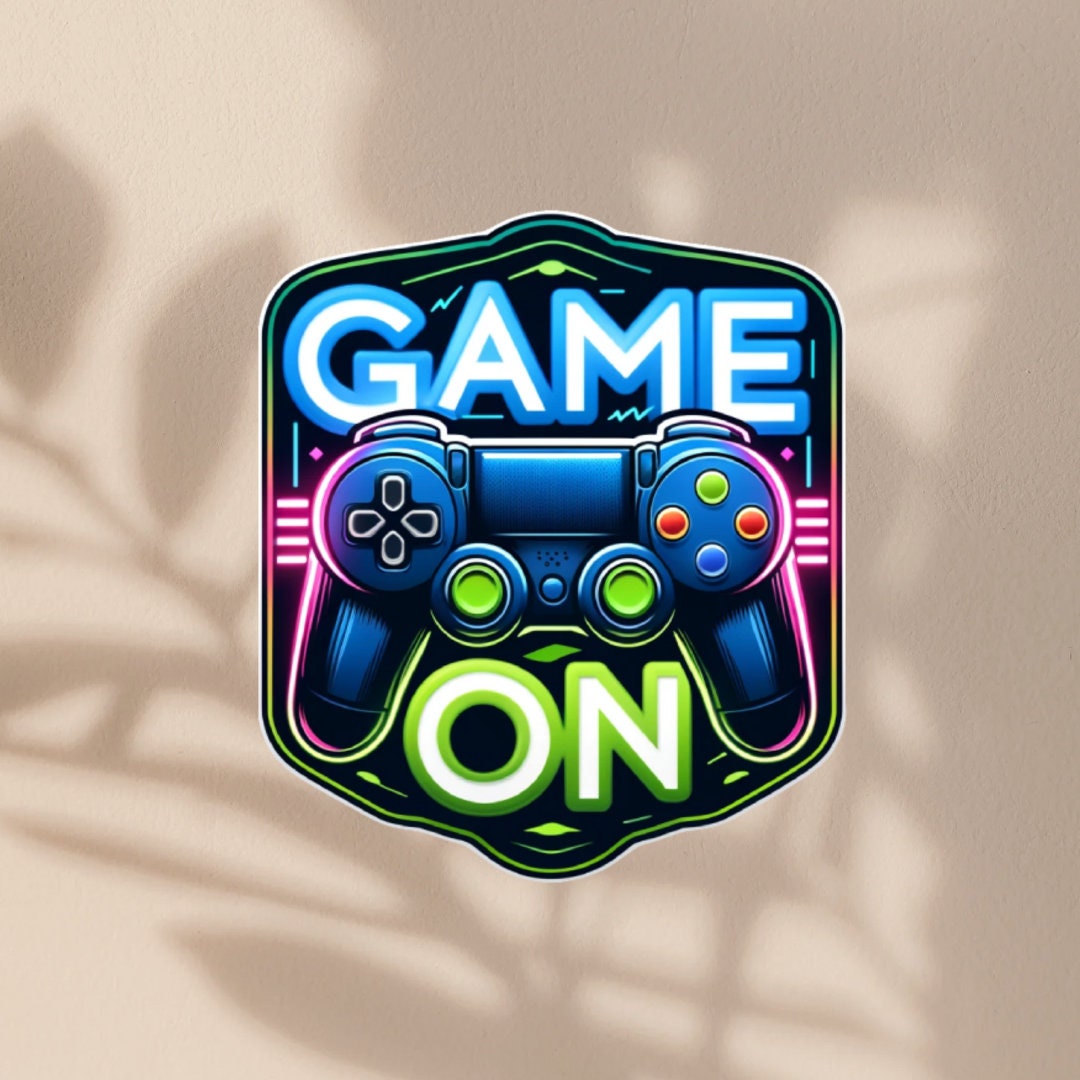 Game on Sticker/ Neon Colour Game Sticker/ Game Lover Sticker / Video ...
