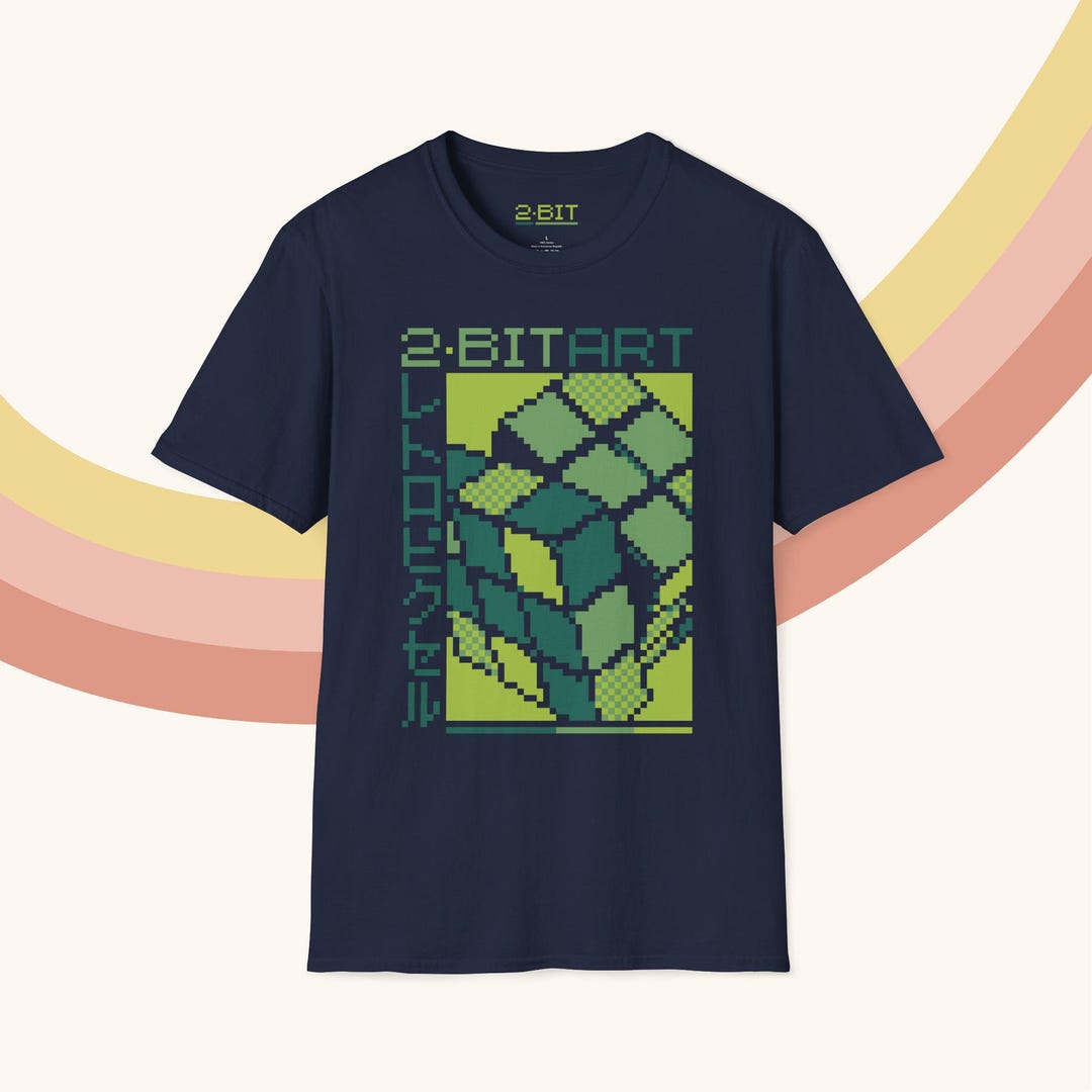 Green Rubik's Cube Pixel Art 2-bit Game Art Tee Nostalgic 90's ...