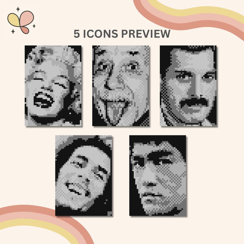 Printable Color by Number Pixel Pages Iconic Celebrity Retro Game ...