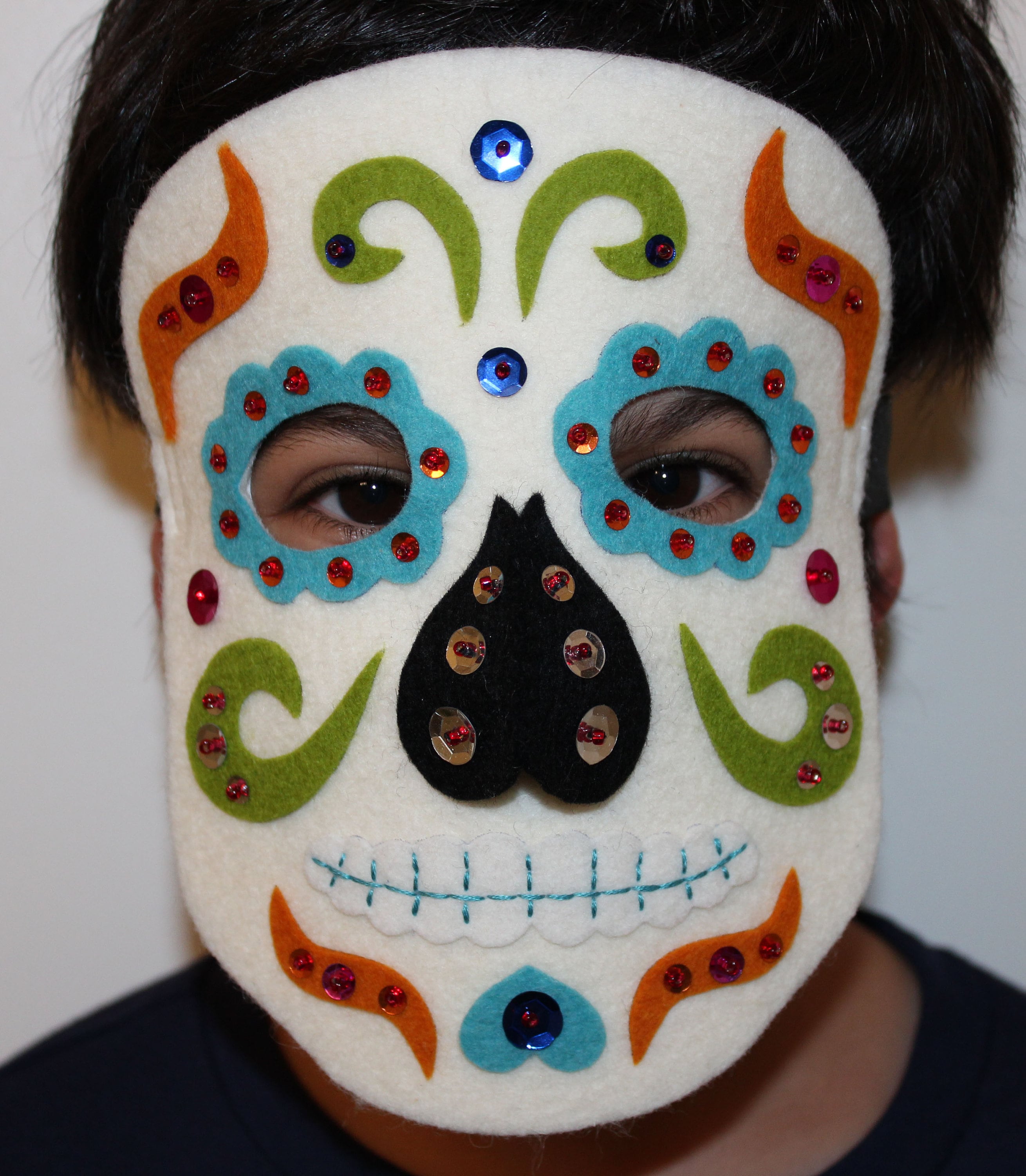 Felt Mask PDF Pattern Day of the Dead Sugar Skull - Etsy