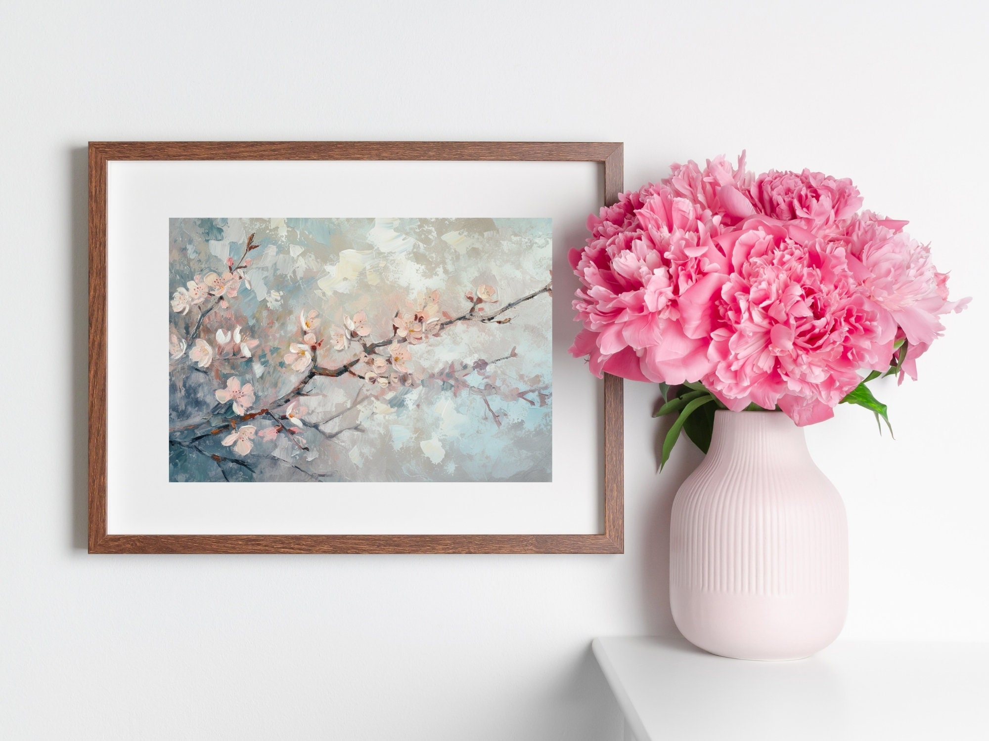 PRINTABLE Cherry Blossom Art Delicate Spring Floral Painting for Wall ...