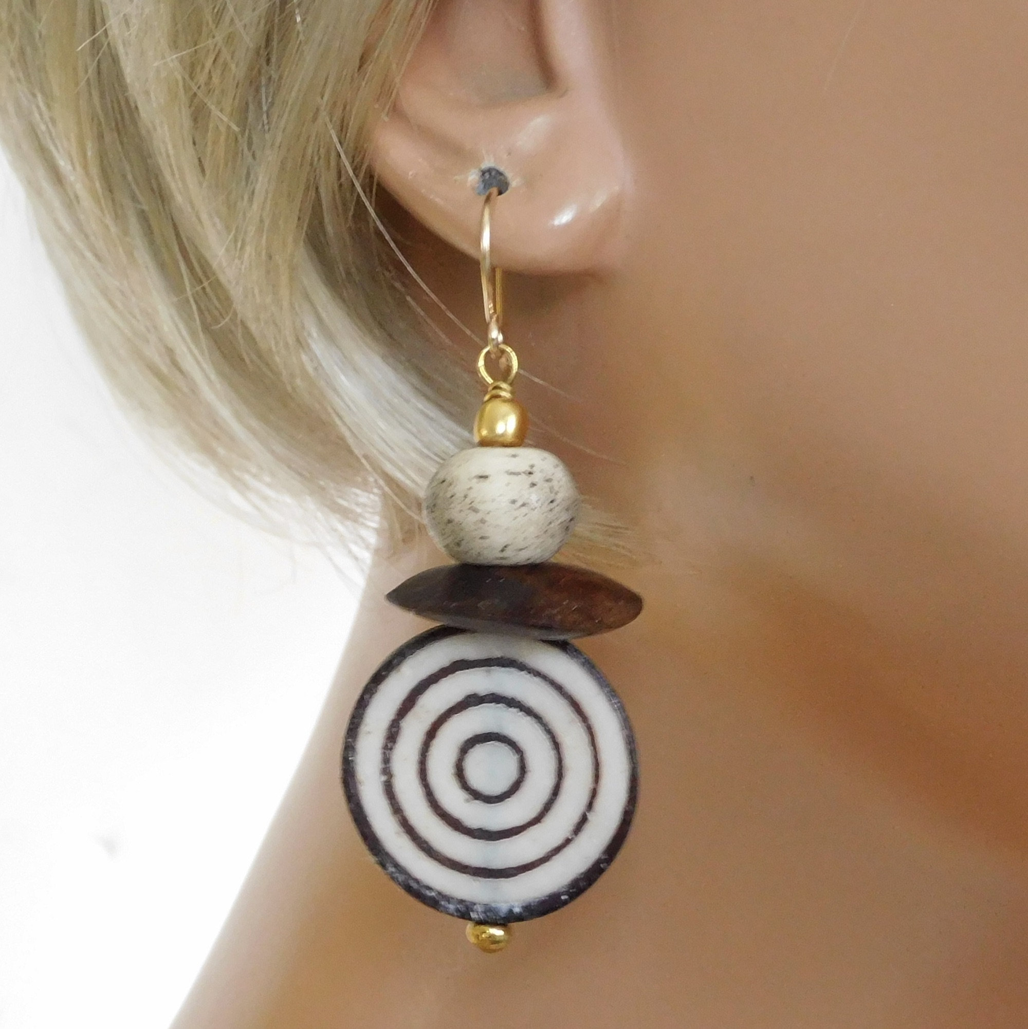 ADINKRA Handmade Bone Discs From Ghana Handmade African Polished Horn ...