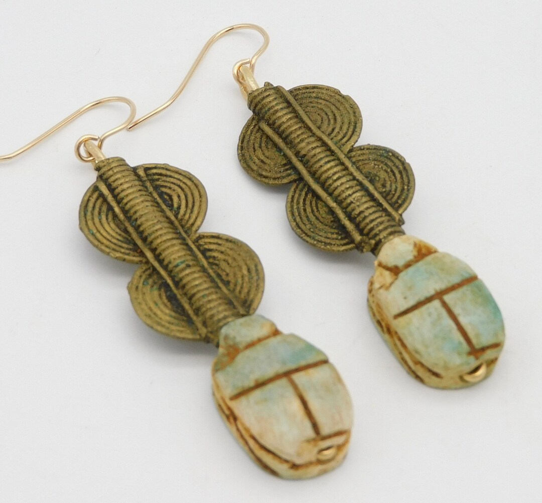 EGYPTIAN SCARABS - Handmade Egyptian Faience Scarabs - Handmade African ...