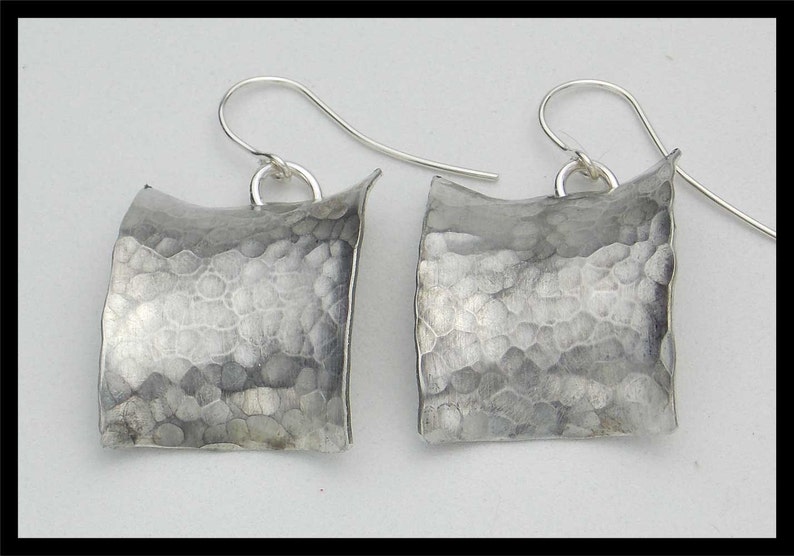 MARILYN - Handforged Hammered & Oxidized Curved Pewter Earrings - Etsy