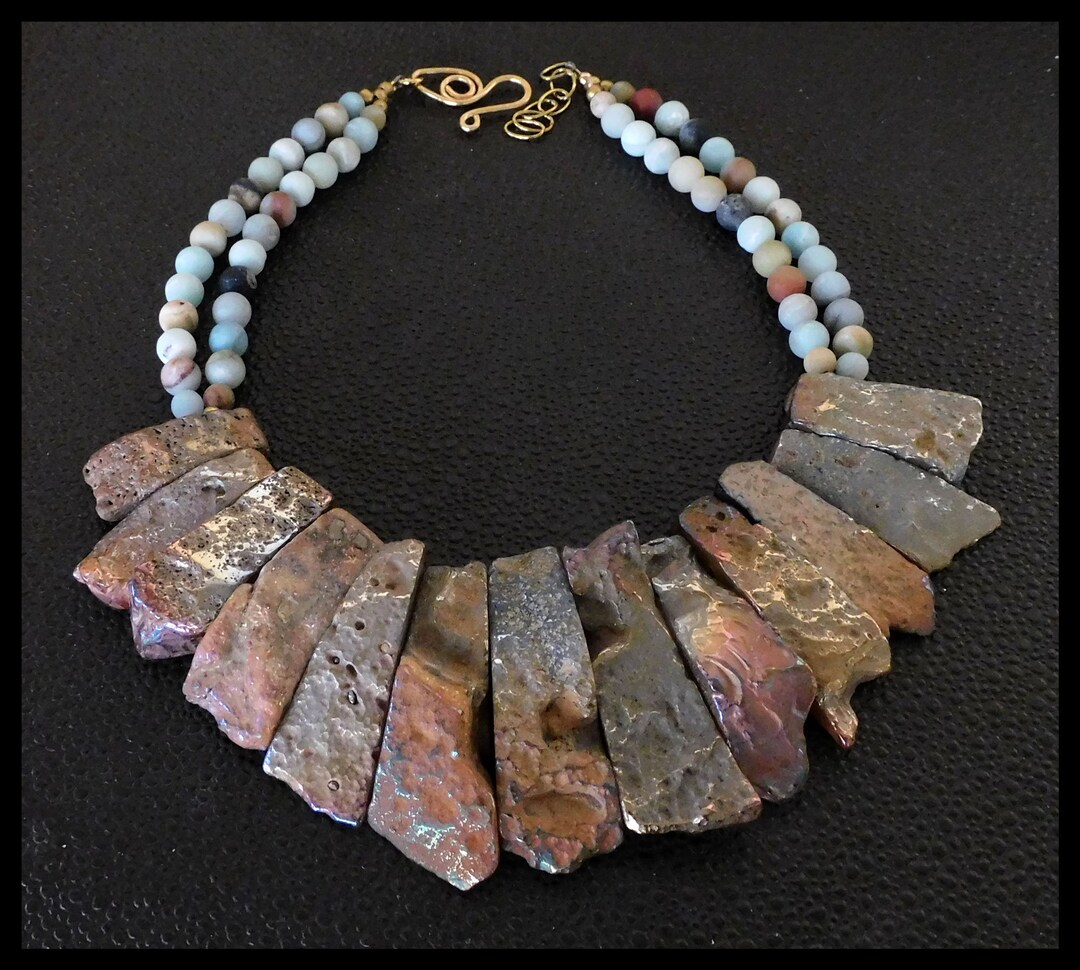 EARTH & SKY Majestic Titanium Agate Amazonite 2 Strand Statement ...