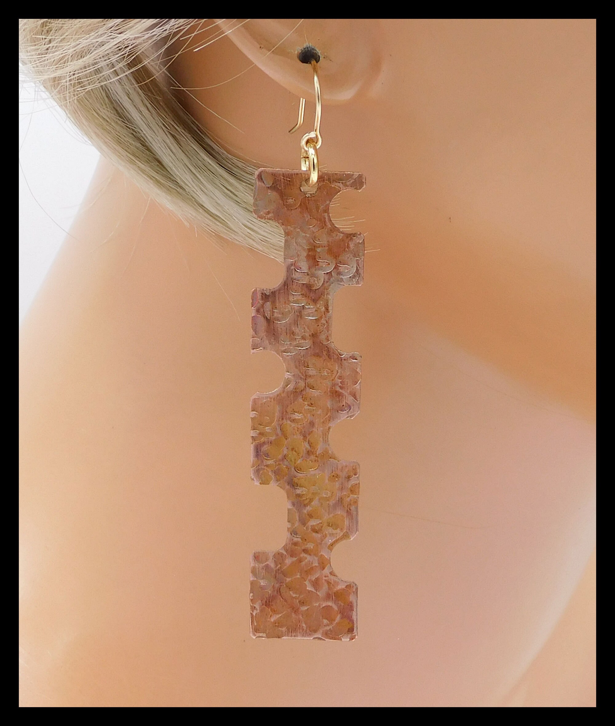 COPPER CUTOUTS Handforged Hammered & Flamed Long Modern - Etsy
