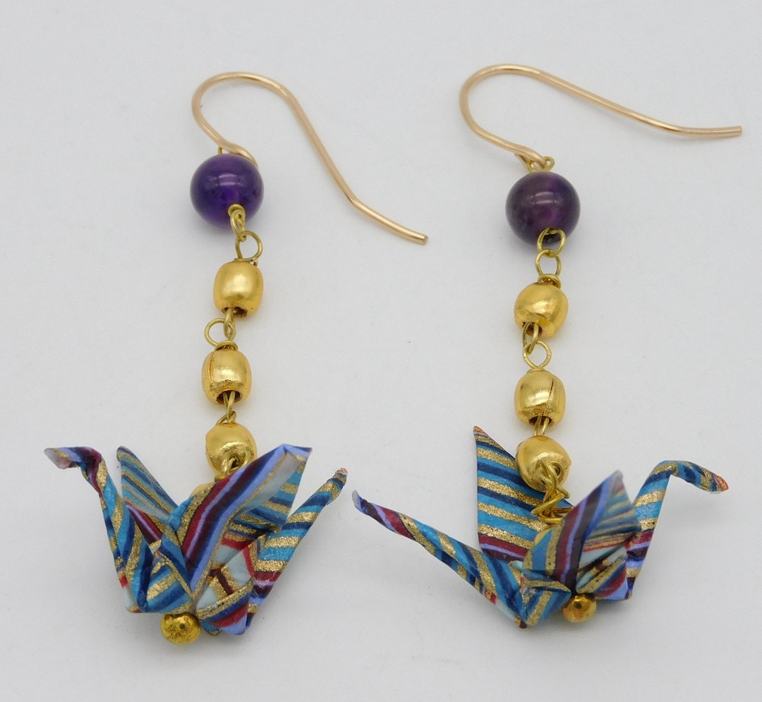ORIGAMI CRANES !! - Handmade Japanese Origami Paper Cranes - Amethyst ...