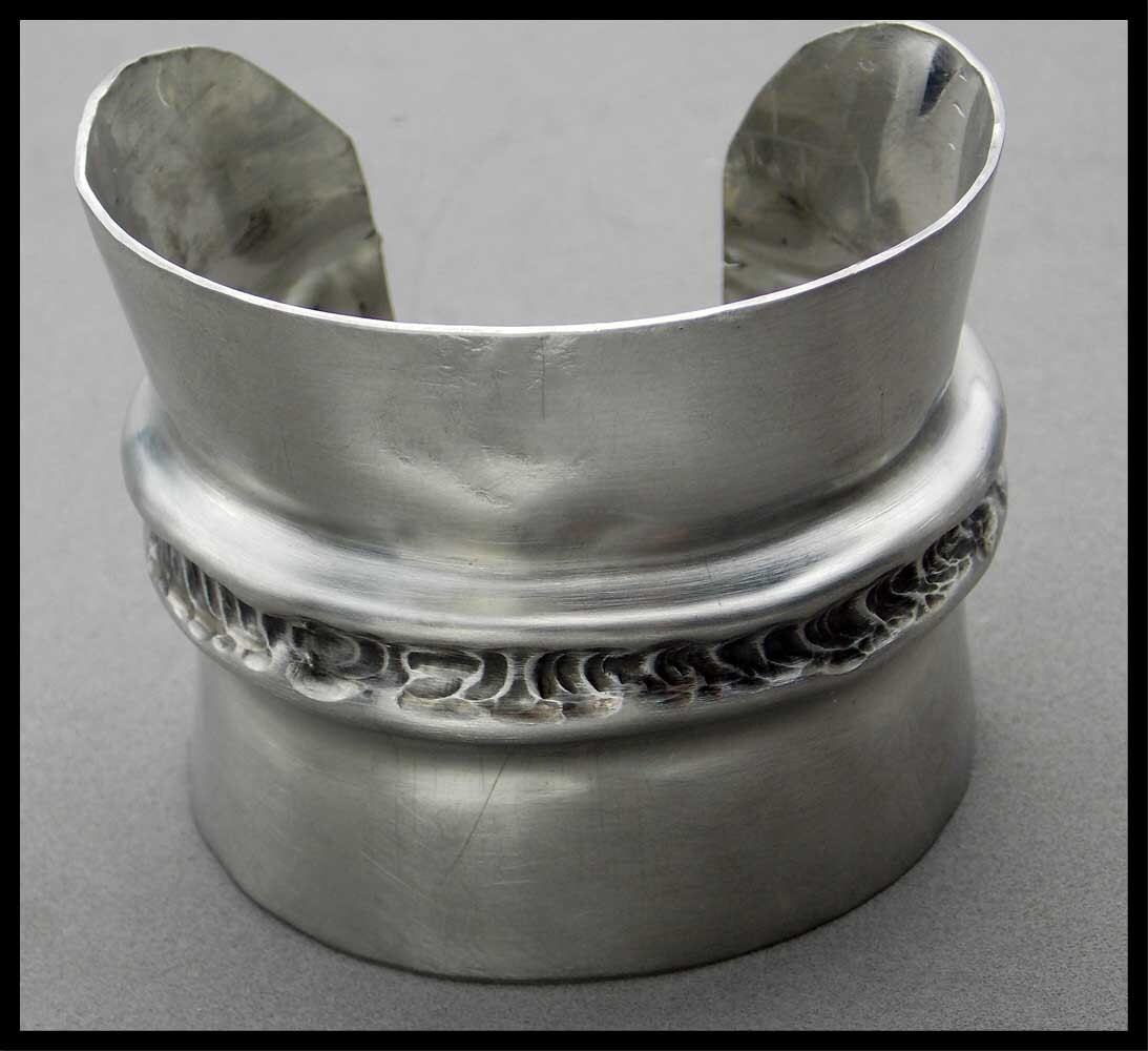 KYRA Handforged Foldformed Antiqued Wide Pewter Cuff Bracelet - Etsy