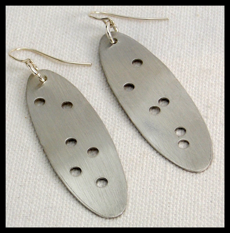 EVA Handforged Long Dramatic Pewter Statement Earrings With - Etsy