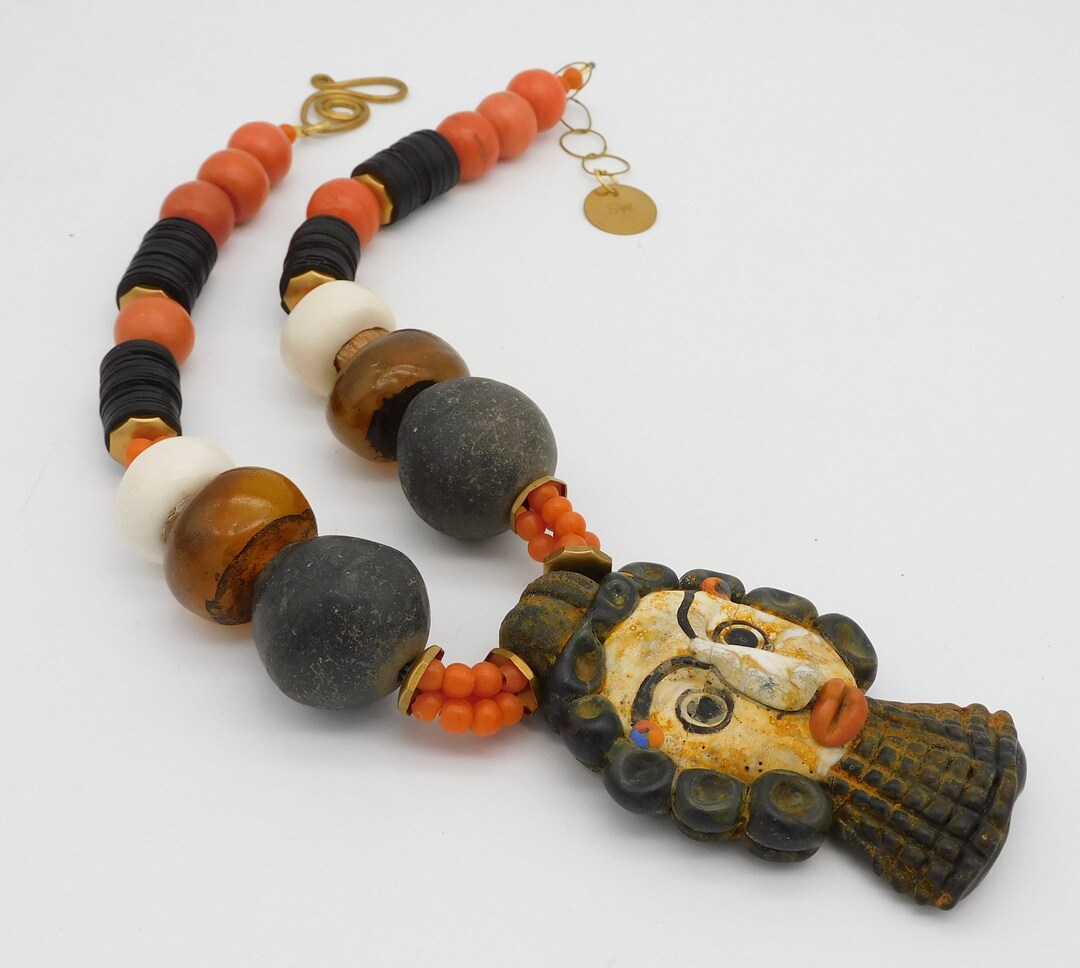 PHOENICIAN MASK Handmade Clay Mask Ancient Spindlewhorls - Etsy