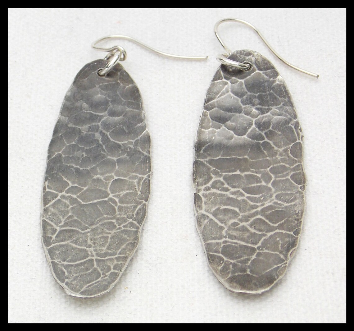 HAMMERED SHIELDS Handforged Hammered Oxidized Long Pewter - Etsy