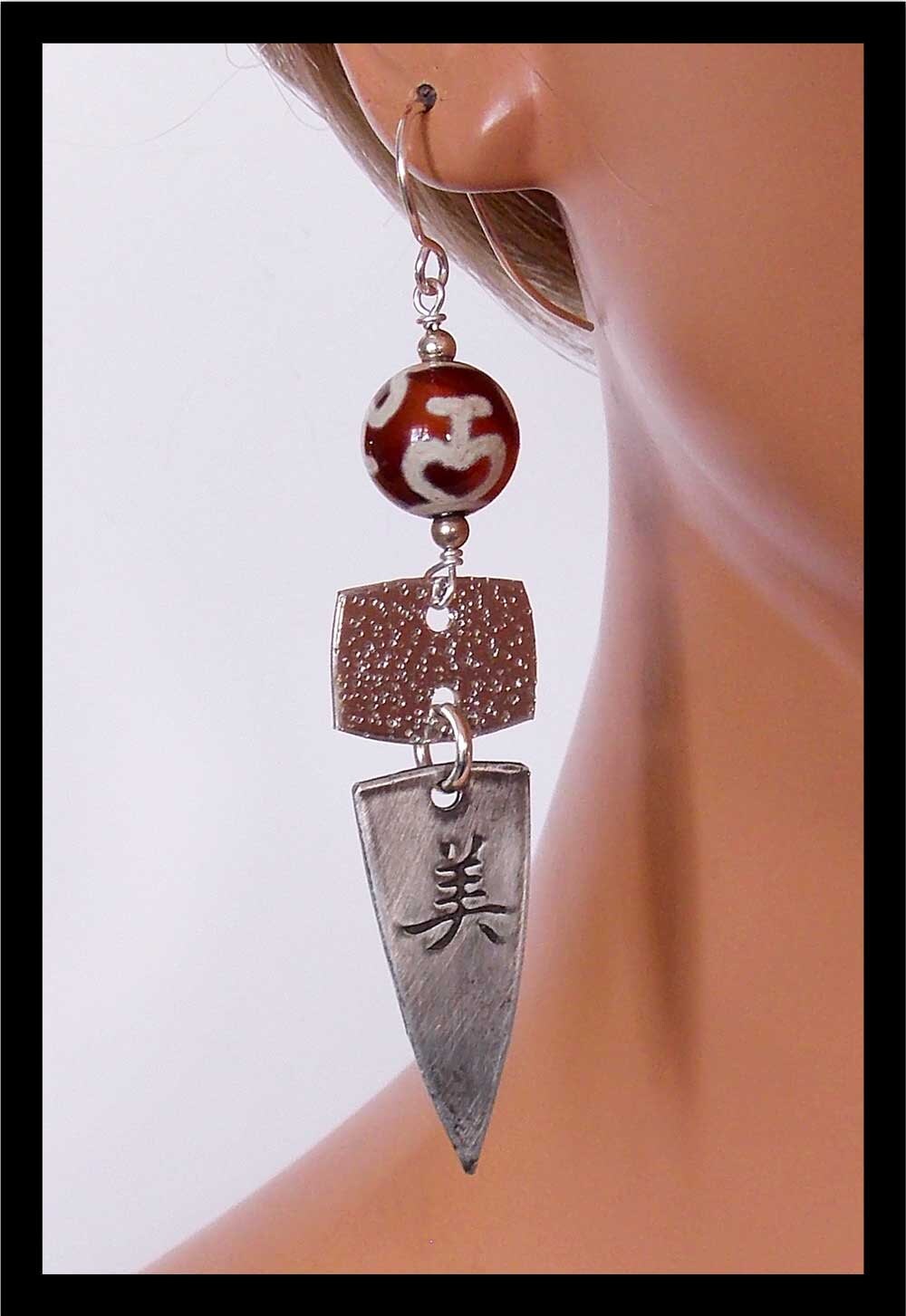 ASIAN DAGGERS Handforged Embossed Pewter & Etched Tibetan - Etsy