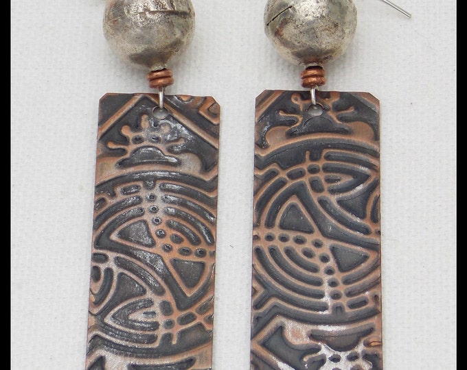 MAYAN - Handmade Mayan Silver Beads - Handforged Embossed Antiqued ...