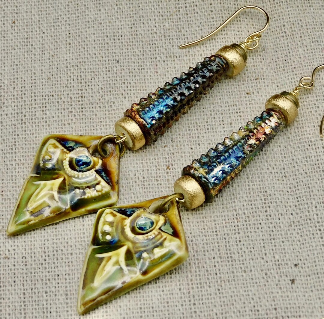 VALENCIA - Handmade Ceramic Charms - Dramatic Tall Cones - Elegant and ...