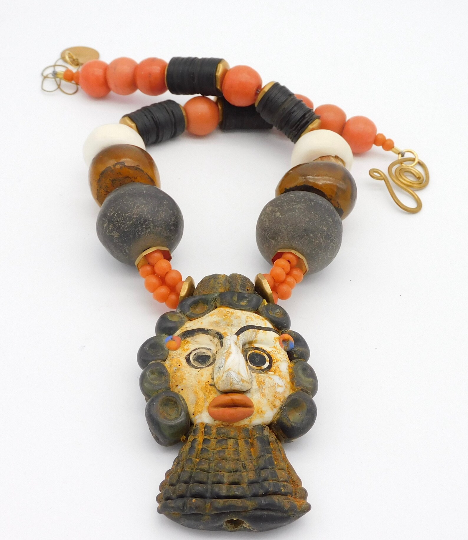 PHOENICIAN MASK Handmade Clay Mask Ancient Spindlewhorls - Etsy