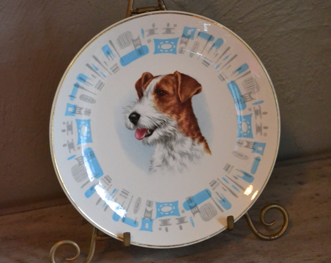 Vintage Blue Heaven Plate With Dog, Royal China, Terrier, - Etsy