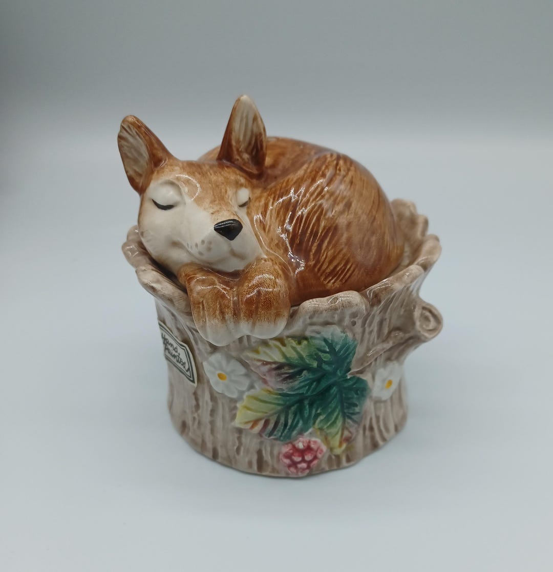 1991 Fritz and Floyd Fox on Stump Salt and Pepper Shaker - Etsy