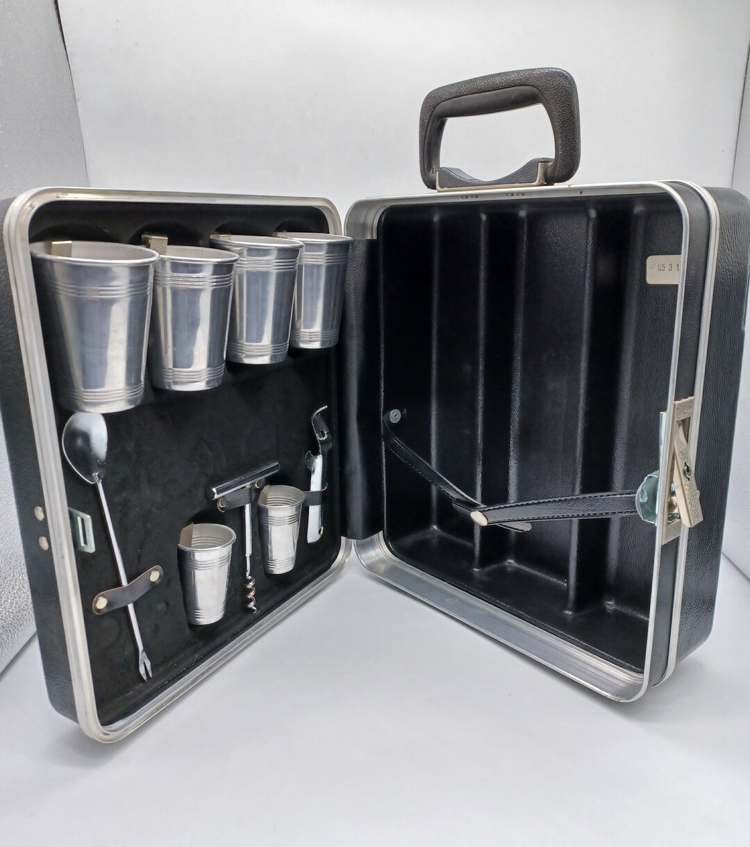 Vintage Black Travel Bar Case Stainless Platt - Etsy