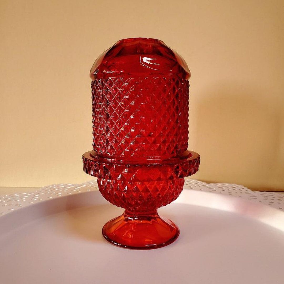 Viking Ruby Red Fairy Lamp Candle Holder Stunning - Etsy