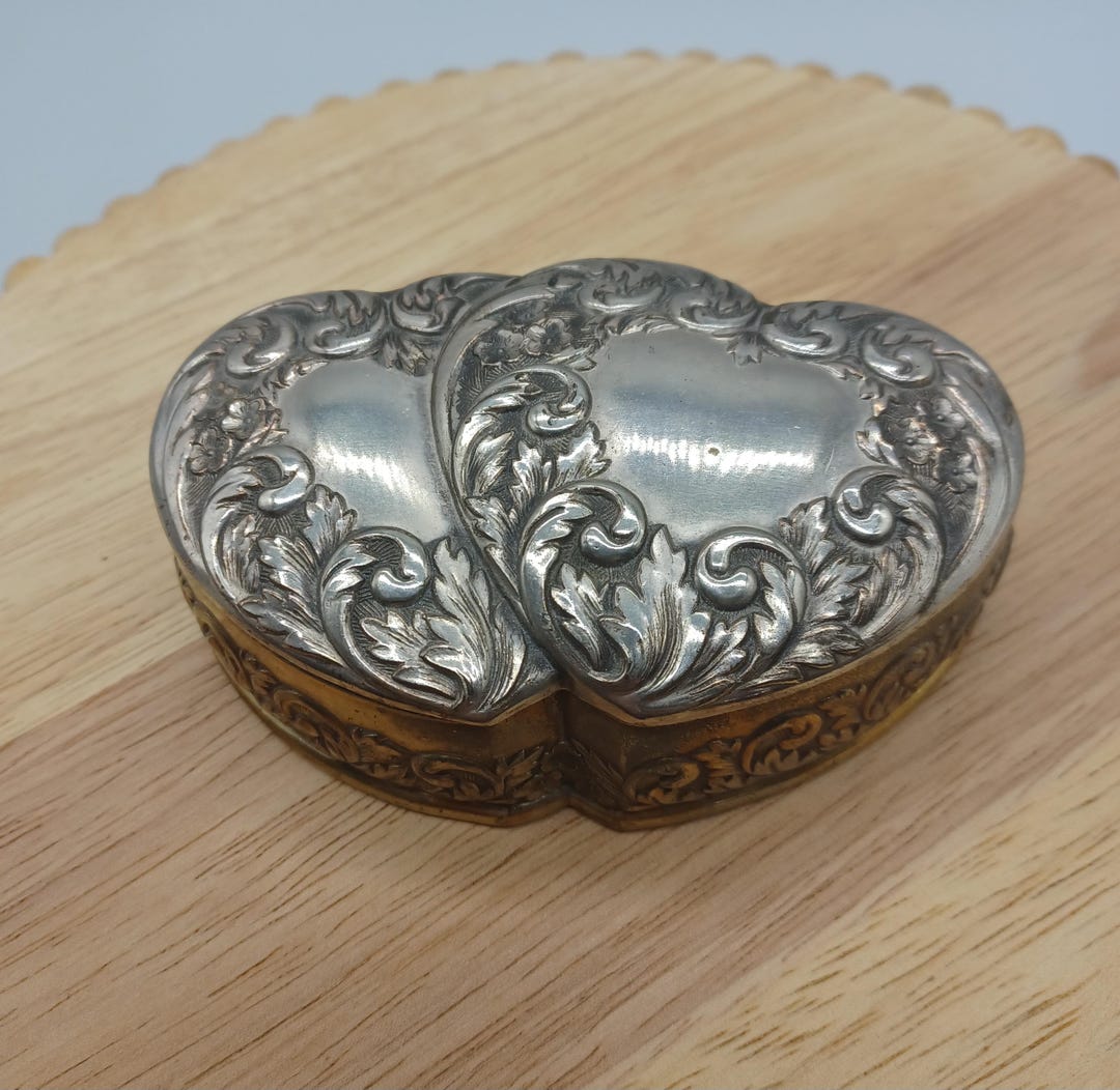Godinger Silver-plated Double Heart Trinket Box With Red Velvet - Etsy