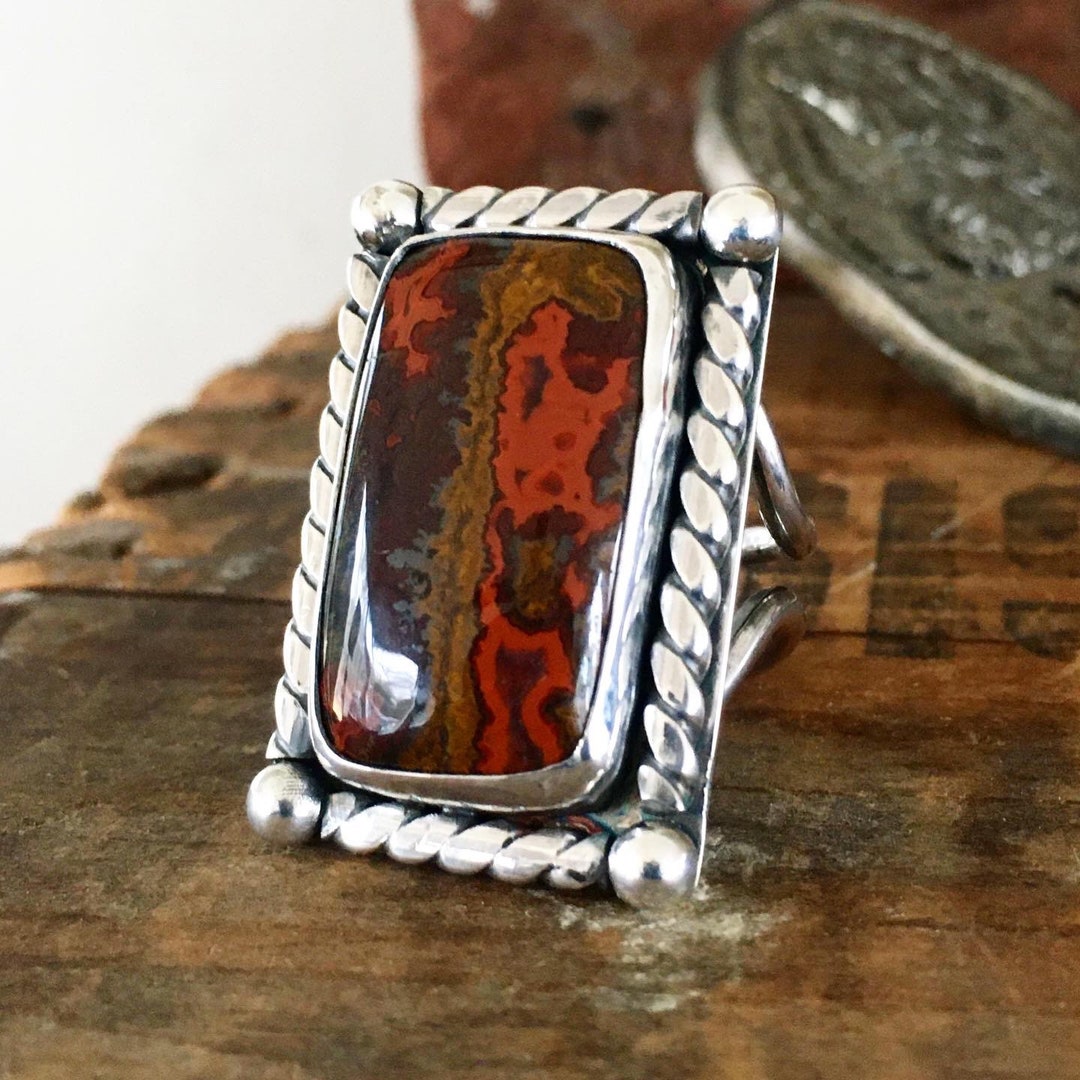 Jasper Ring,jasper Jewelry,silver Ring,handcrafted Jewelry,one of a ...