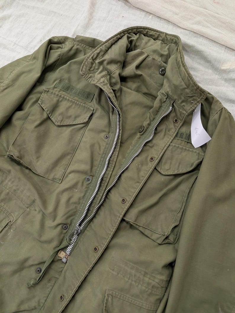 Vintage 1980s M65 Field Jacket | Contractor Made | Olive Military ...