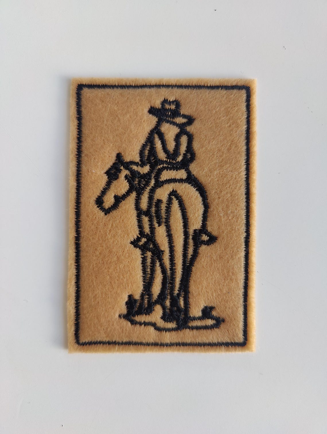 Embroidered Cowboy Patch: Western Style Felt Sew-on Applique - Etsy