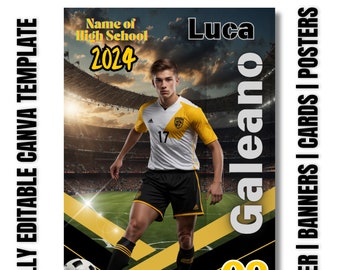 Soccer Poster & Banner Canva Template Editable Digital Soccer ...