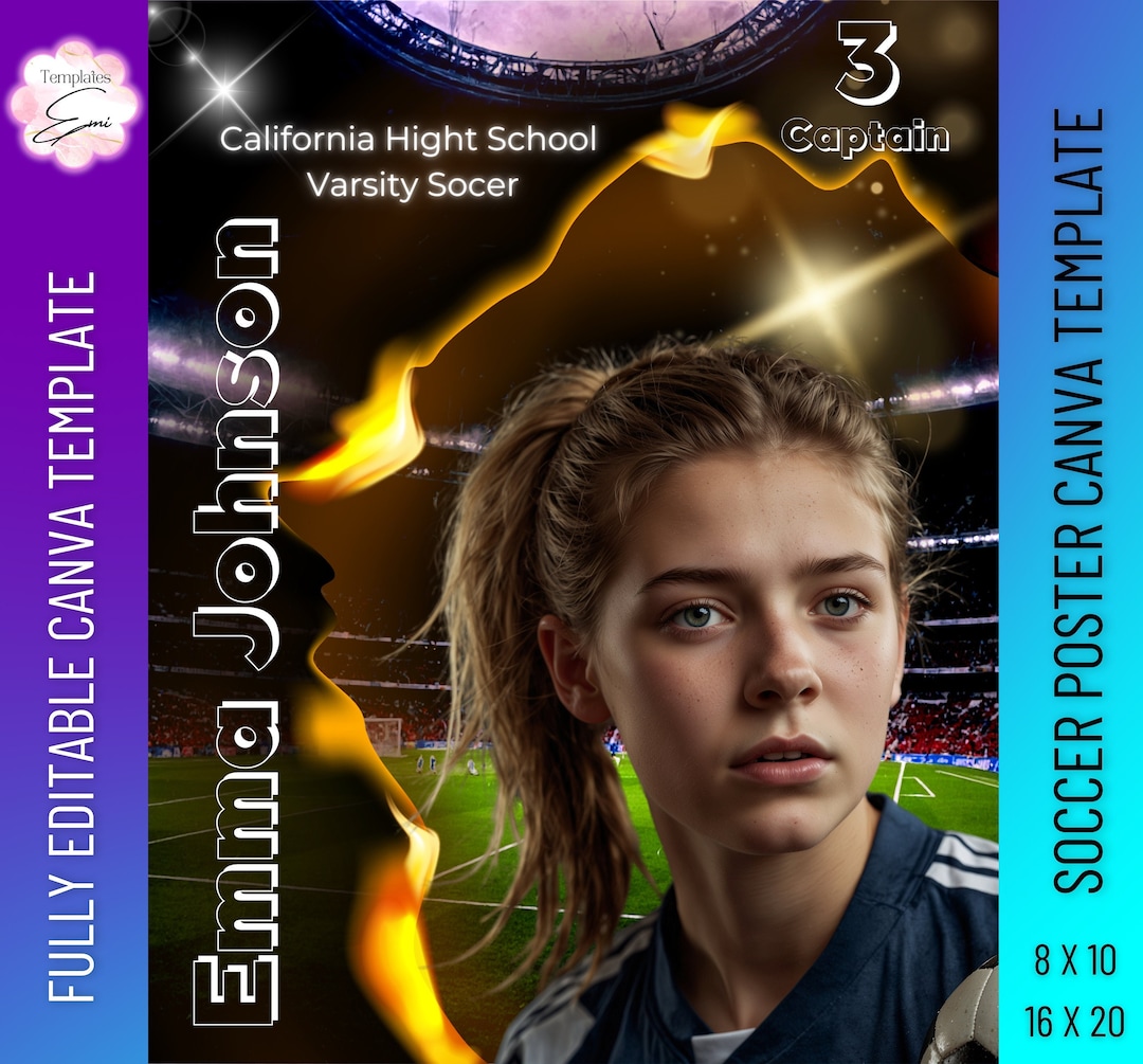 Soccer Poster & Banner Canva Template | Editable Digital Soccer ...