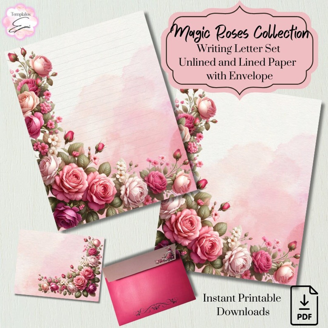 Instant Download Letter Writing Set, Printable Letter Writing Set in ...