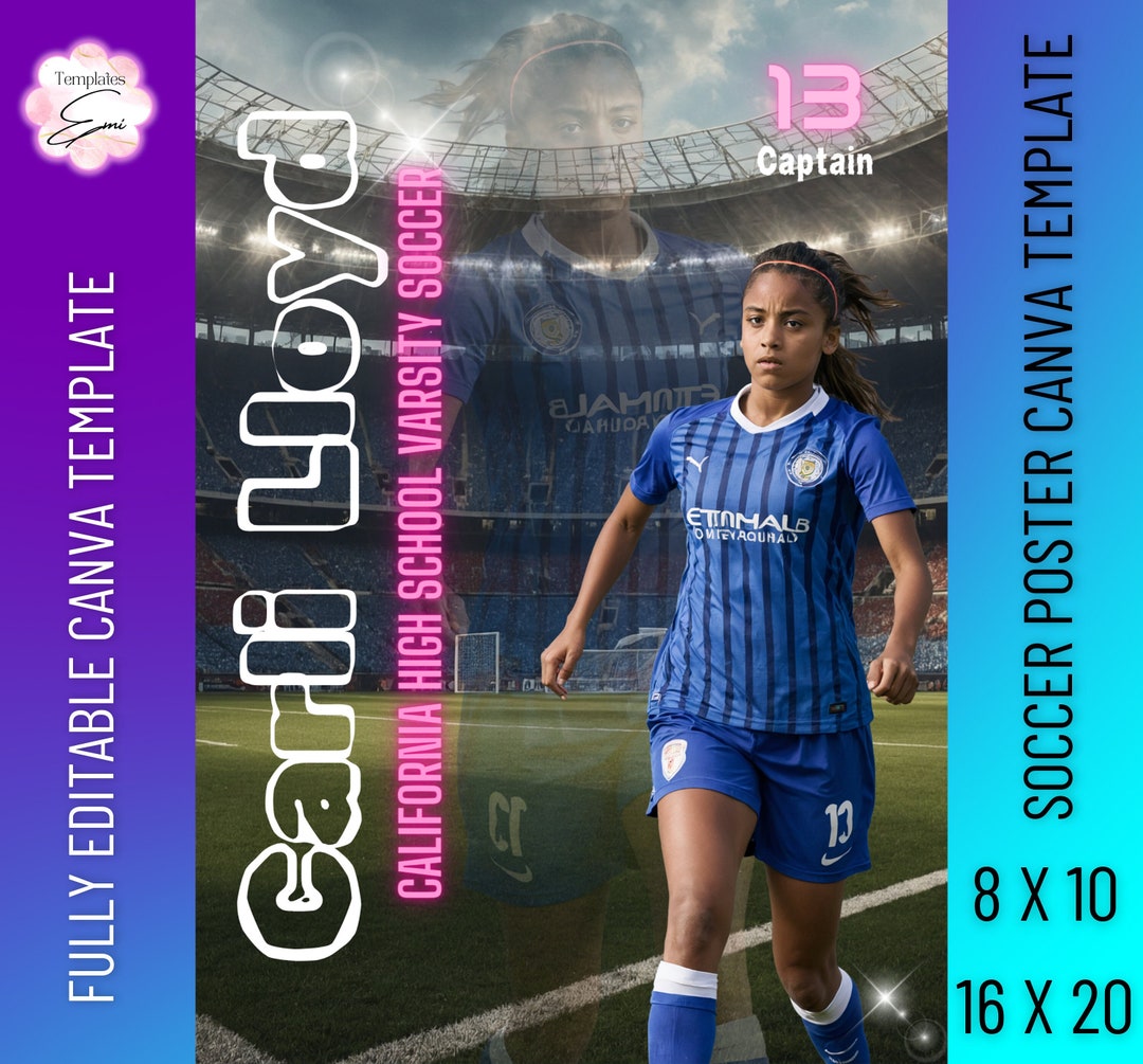 Soccer Poster & Banner Canva Template | Editable Digital Soccer ...