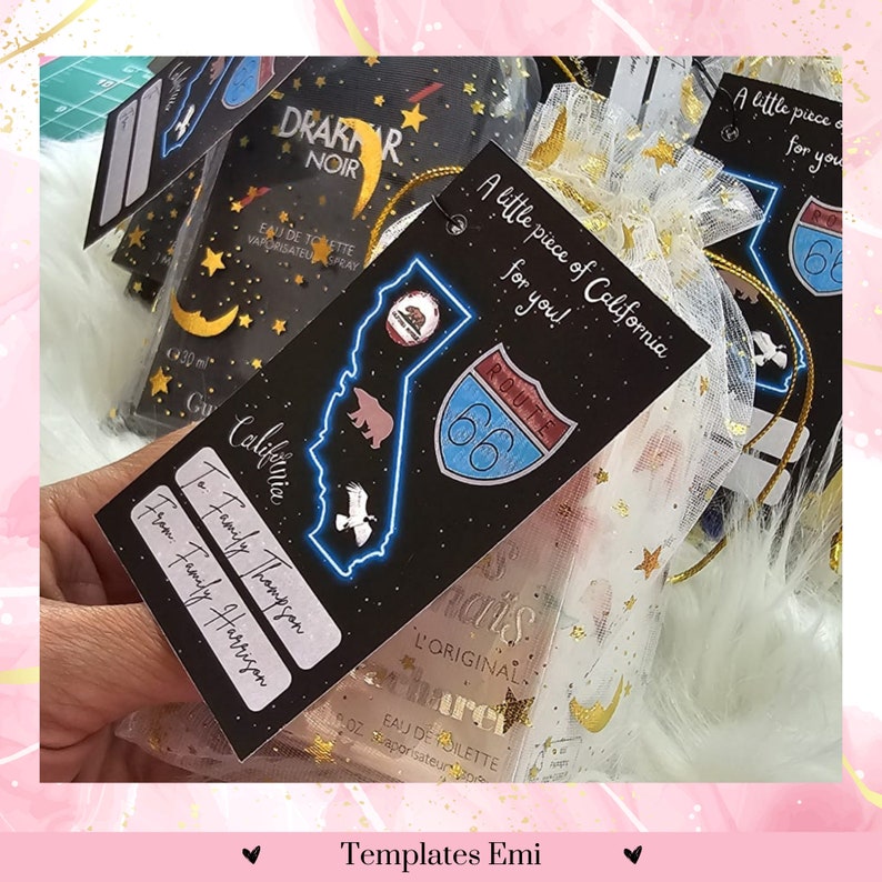 California Souvenir Gift Tags Template – Printable, Editable (canva) - Etsy