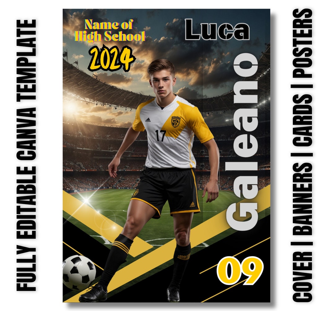 Soccer Poster & Banner Canva Template | Editable Digital Soccer ...