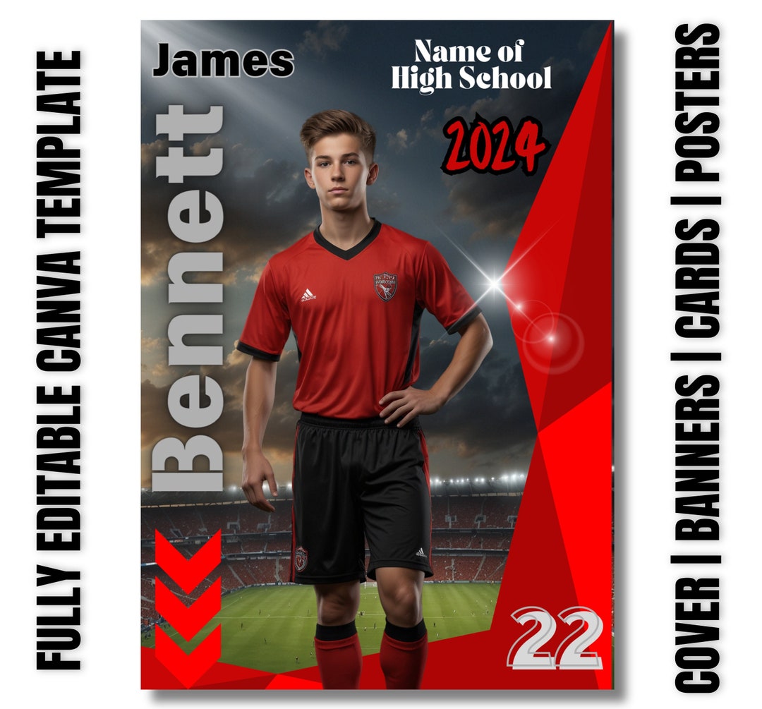 Soccer Poster & Banner Canva Template | Editable Digital Soccer ...