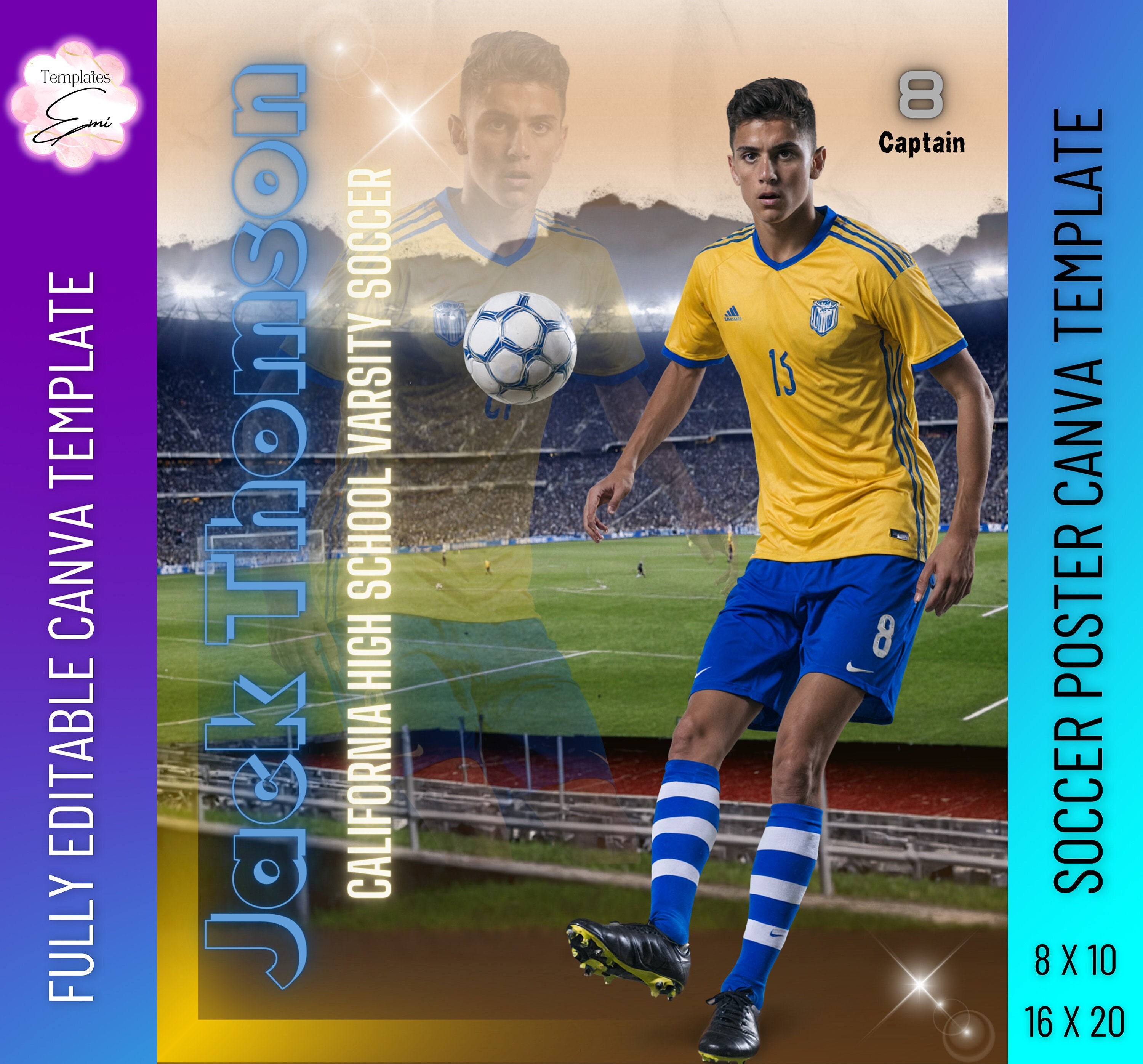 Soccer Poster & Banner Canva Template | Editable Digital Soccer ...
