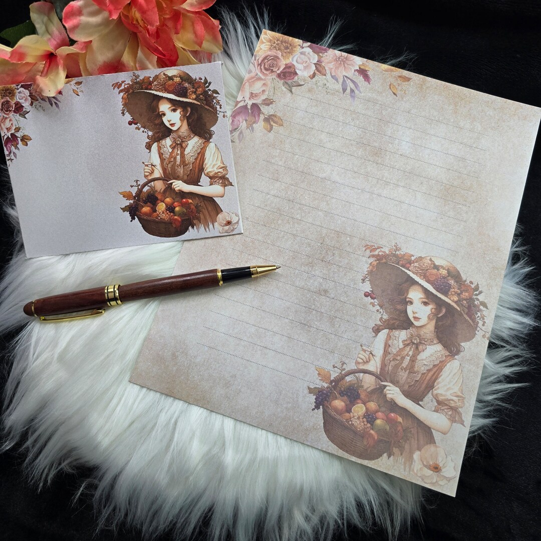 Vintage Stationery Set – Printable Letter Writing Paper & Envelopes ...