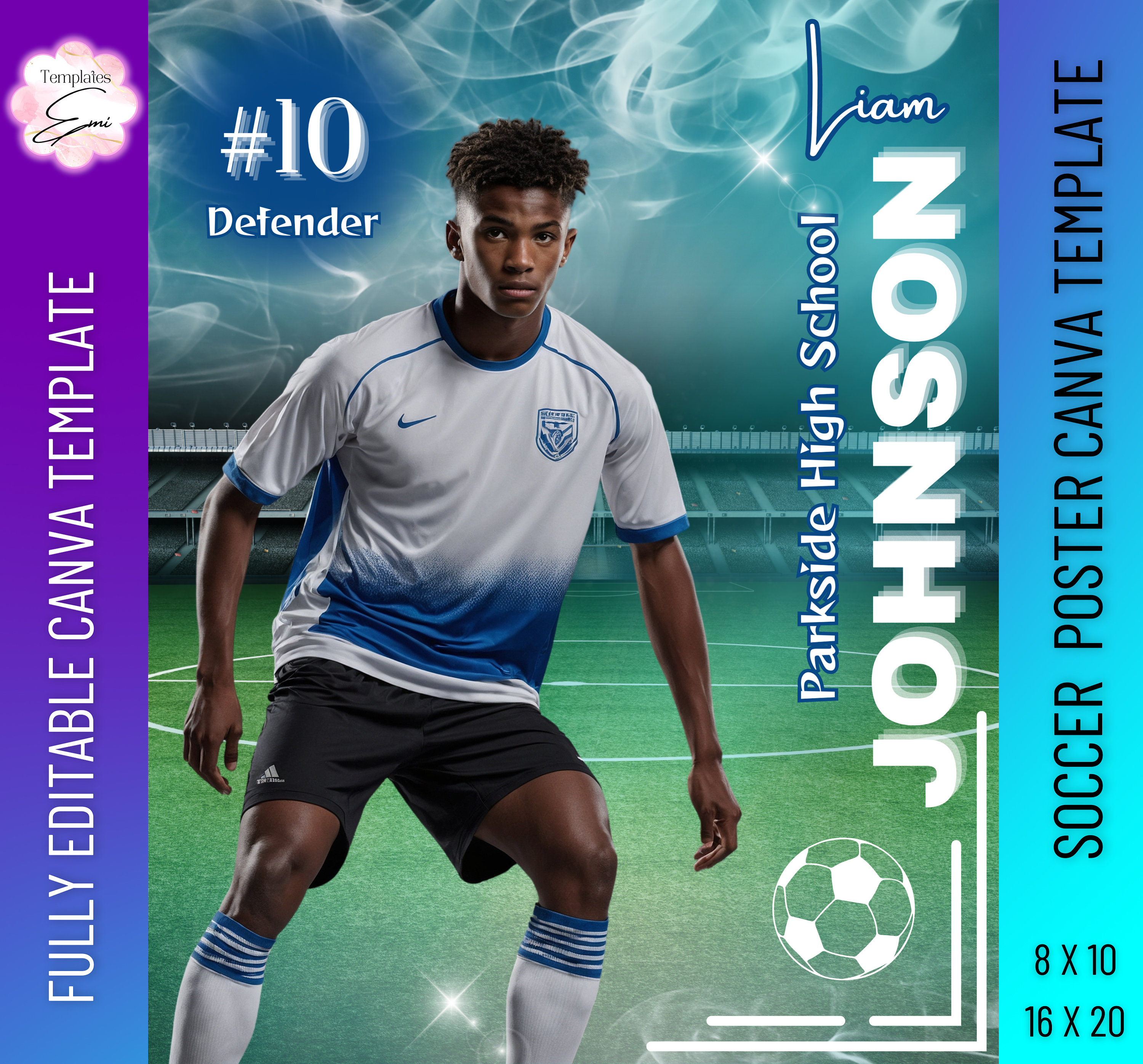 Soccer Poster & Banner Canva Template | Editable Digital Soccer ...