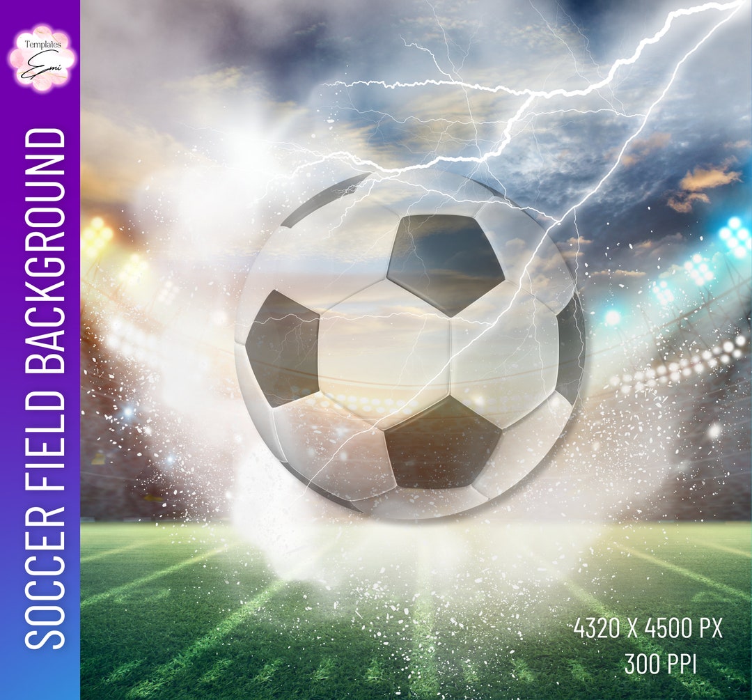 Soccer Field Background With Smoke and Lights – Soccer Backdrop - High ...