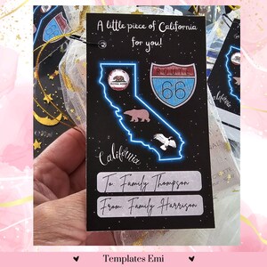 Editable and Printable Gift Tags Souvenirs Template - From California ...