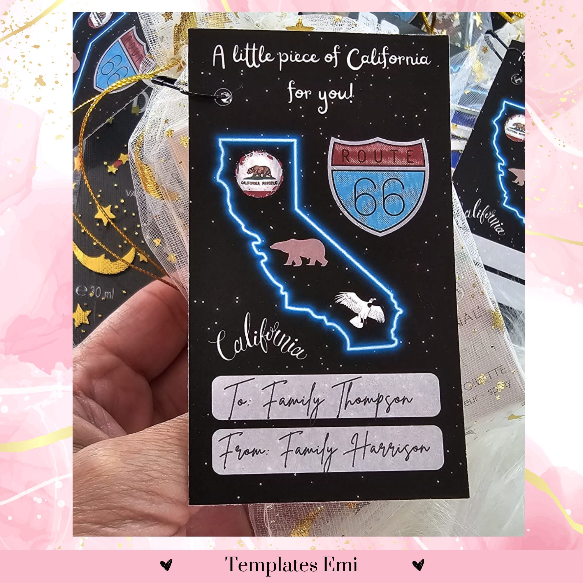 Editable and Printable Gift Tags Souvenirs Template - From California ...