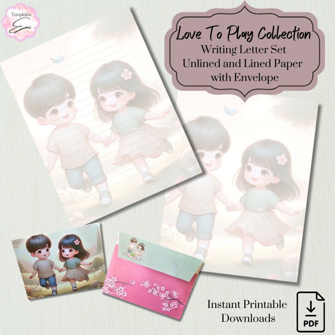 Instant Download Letter Writing Set, Printable Letter Writing Set in ...