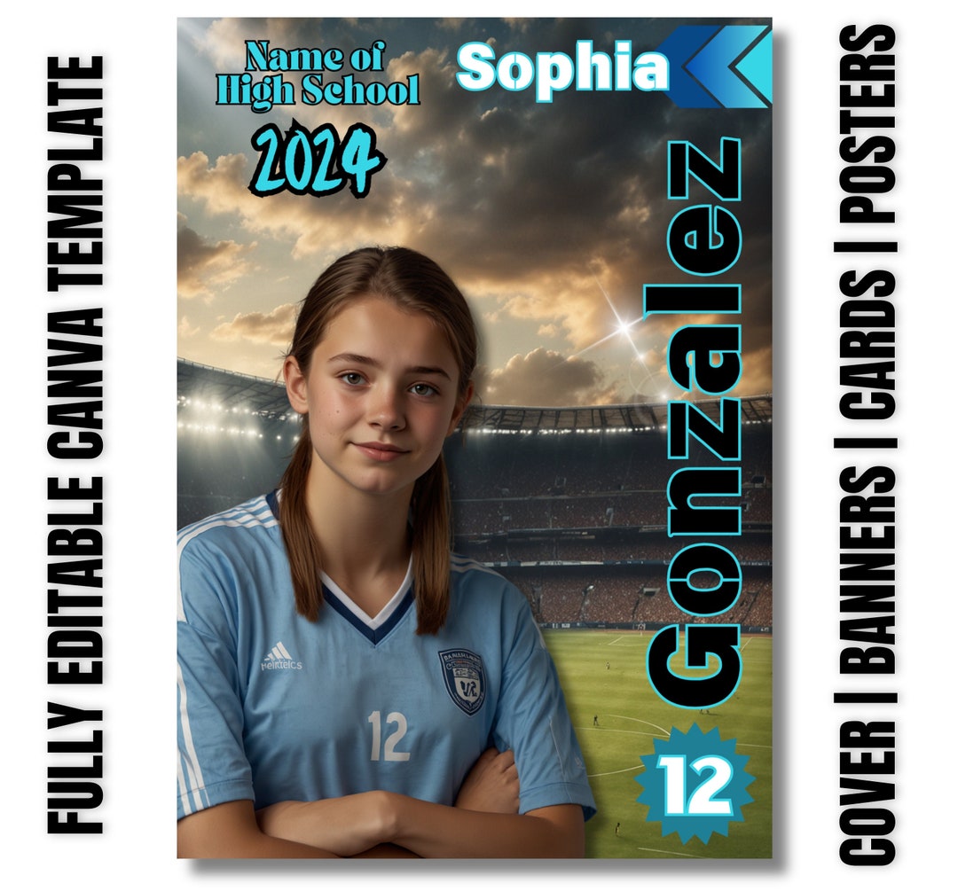Soccer Poster & Banner Canva Template | Editable Digital Soccer ...