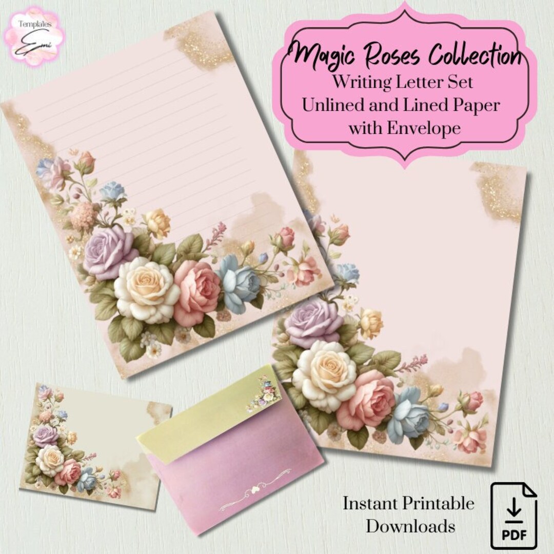 Instant Download Letter Writing Set, Printable Letter Writing Set in ...