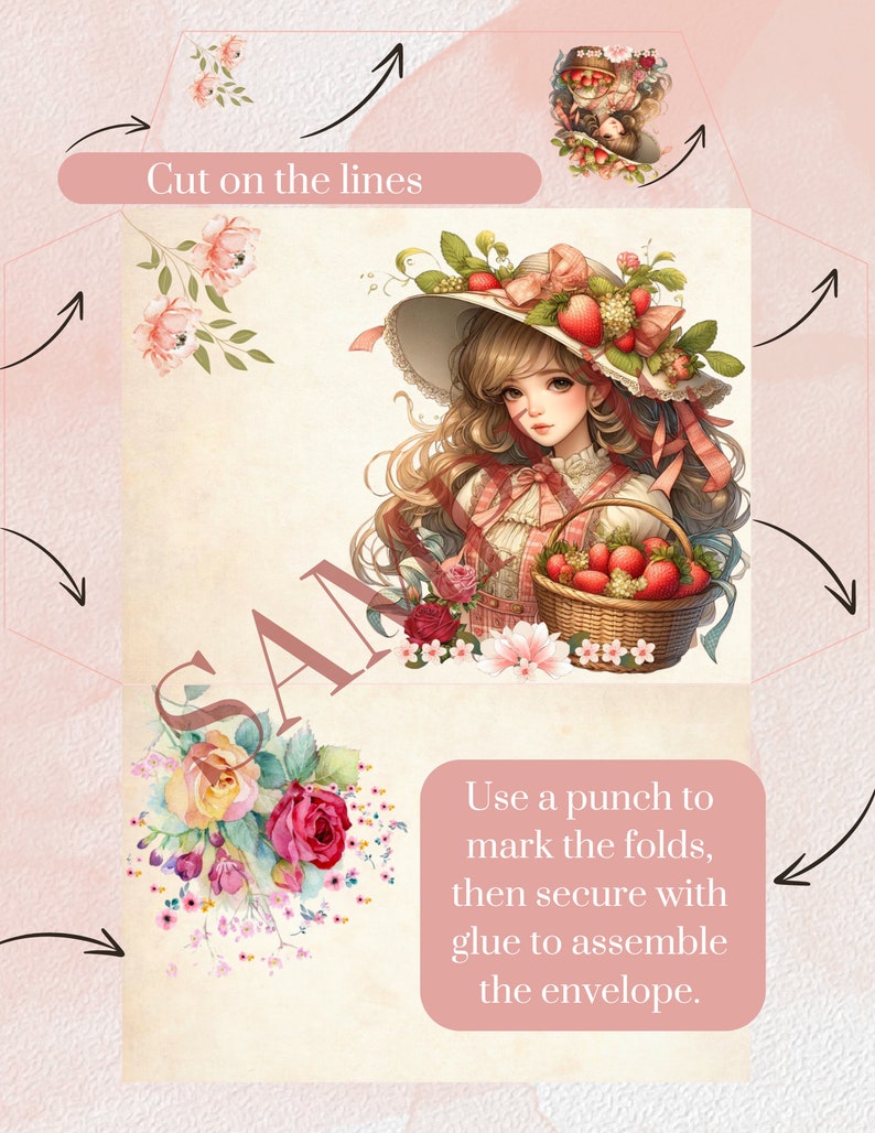 Vintage Girl Stationery Set - Printable Letter Writing Paper and ...