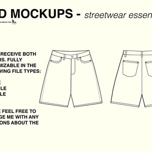 Denim Short / Jorts Mock up Streetwear Designs Design Tools for Adobe ...