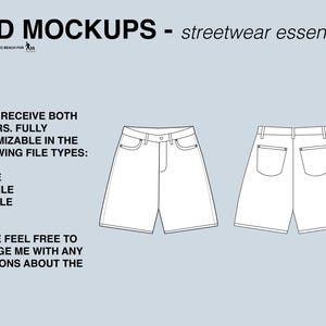 Denim Short / Jorts Mock up Streetwear Designs Design Tools for Adobe ...