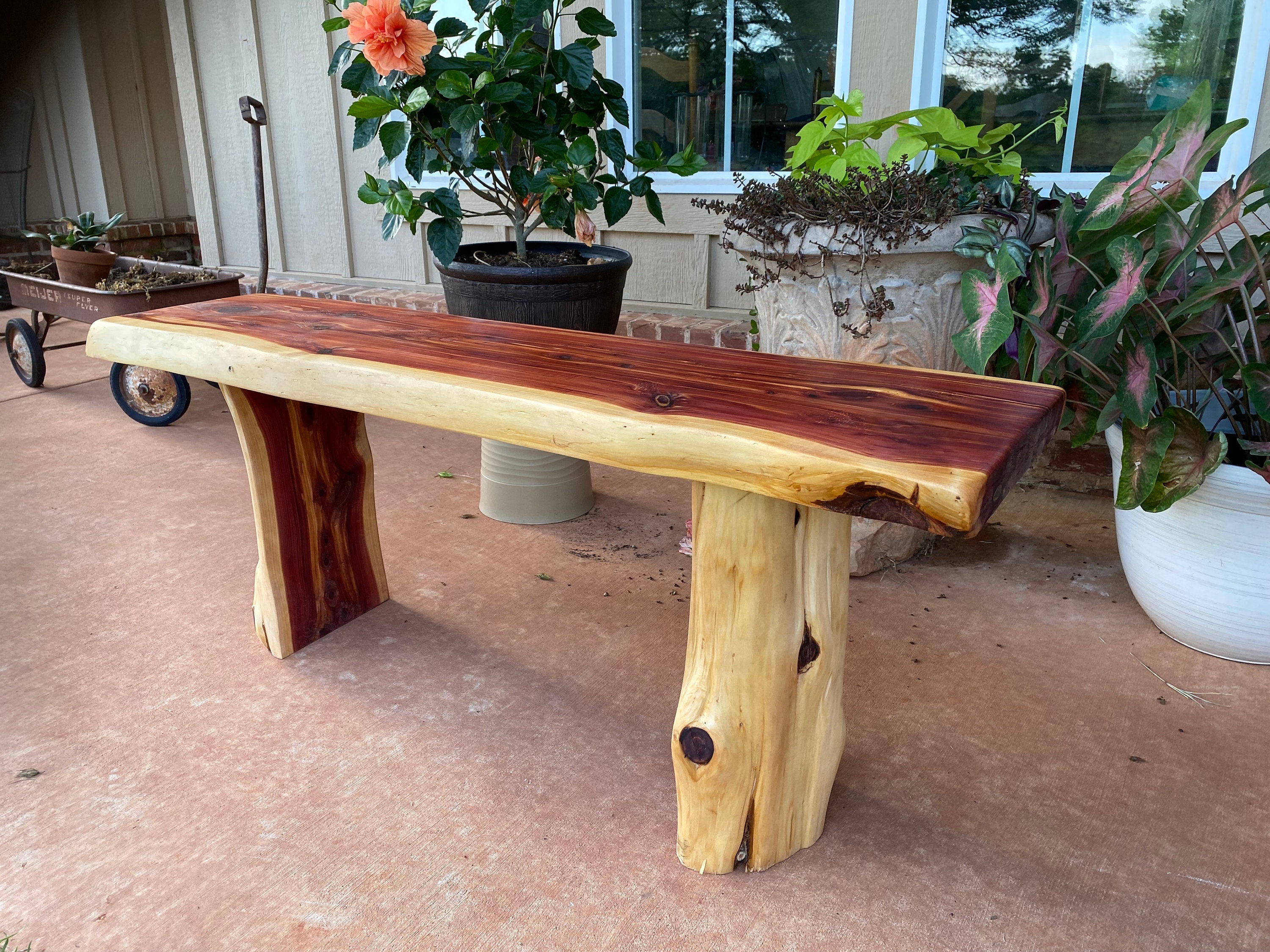 Handcrafted Cedar Bench - Etsy