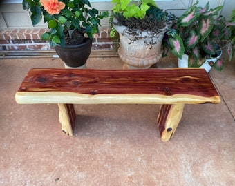 Red Cedar Live Edge Sitting Bench - Etsy