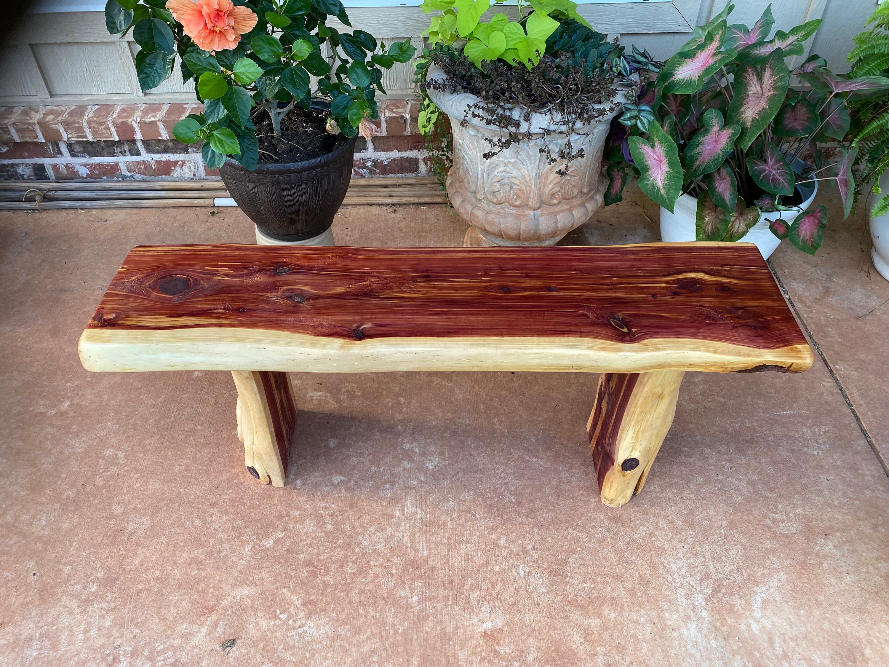 Handcrafted Cedar Bench - Etsy