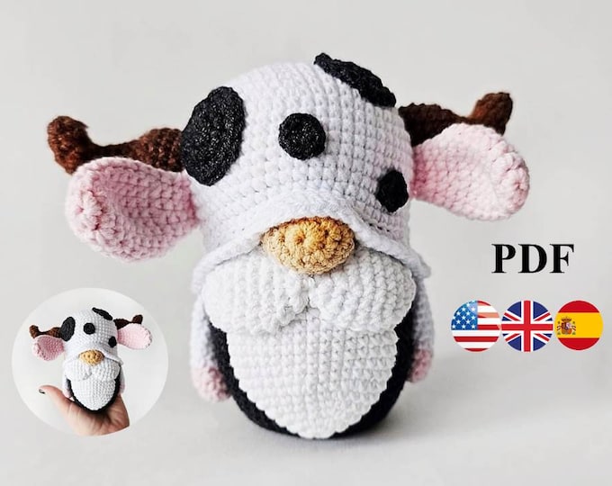 Amigurumi Crichet Pattern Gnome Cow. Gnome Amigurumi. Crochet Gnome ...